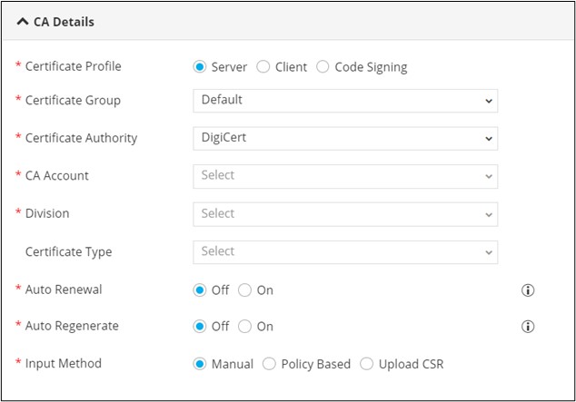 Enroll Certificate Based on Policy | CSR Details | CSR Upload